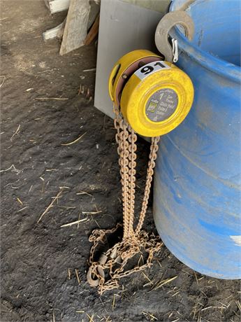 Dunkle Auction Services - Power Fist 1 Ton Chain Hoist