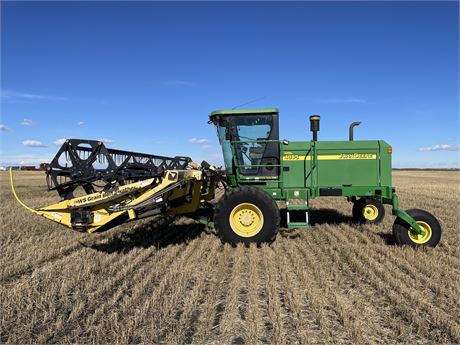 Dunkle Auction Services - 2005 JOHN DEERE 4895 Swather w/ Honeybee 25 ...