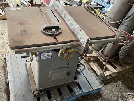 Dunkle Auction Services - JET Table Saw on Caster Wheels