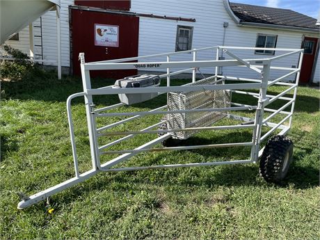 Dunkle Auction Services - QUAD ROPER Calf Catcher w/ Toolbox, 22X11.00 ...