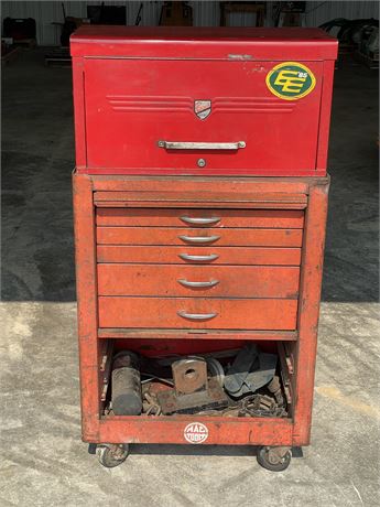 Dunkle Auction Services - Upright Portable 2 Pc. Tool Chest w/ Tools ...