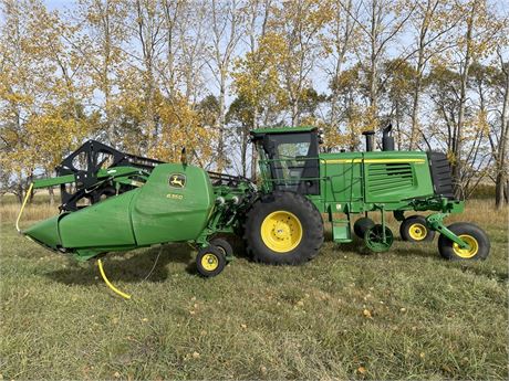 Dunkle Auction Services - 2013 JOHN DEERE D450 s/p Swather w/ 2010 JD ...