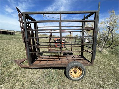 Dunkle Auction Services - Homemade Portable Cattle Chute W/ Manual Head ...