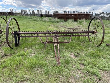 Dunkle Auction Services - Vintage 12 Ft. Horse Drawn Dump Rake